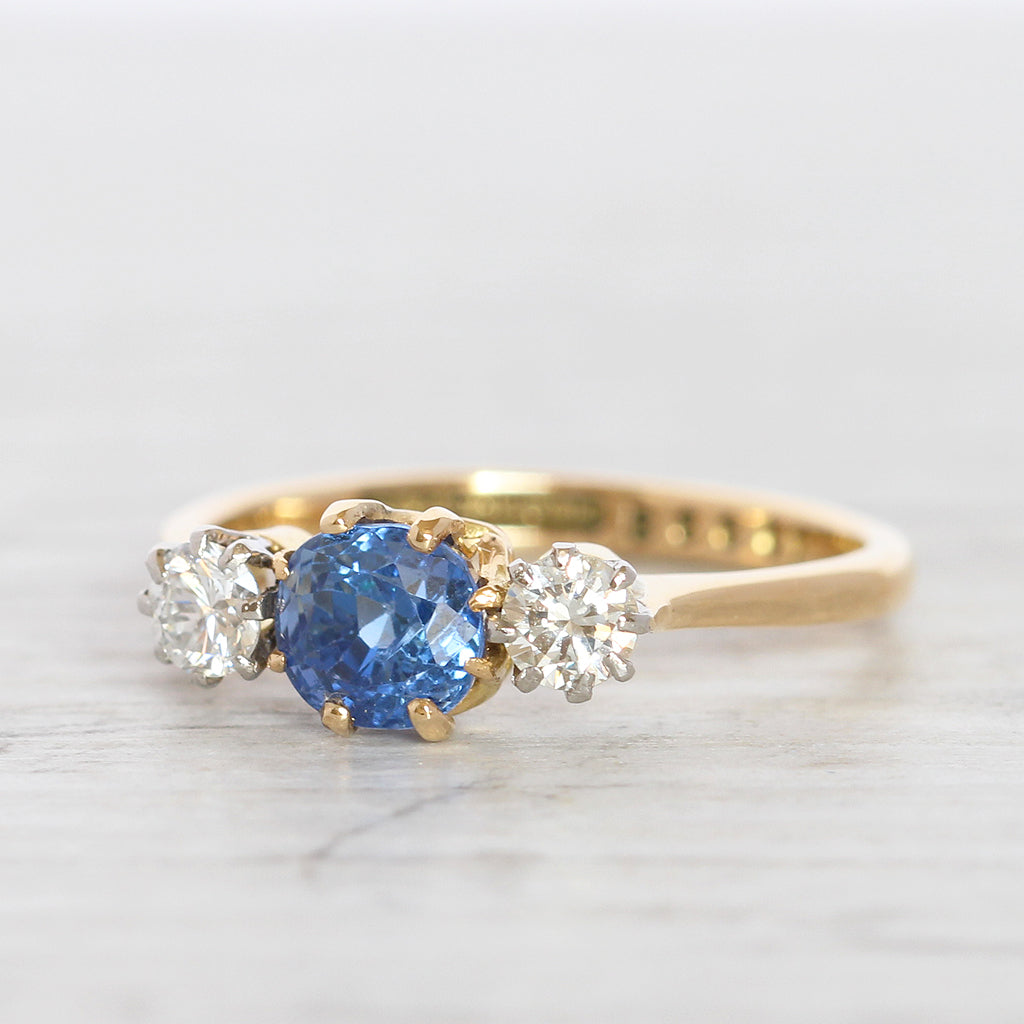 Vintage Sapphire and Diamond Three Stone – Holts Jewellery
