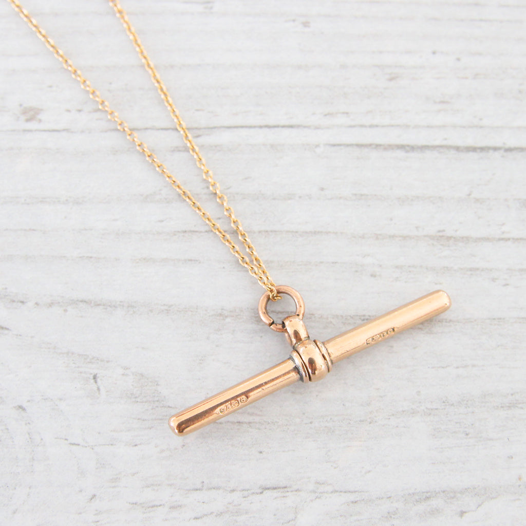Victorian 9ct Gold T-Bar Pendant – Holts Jewellery